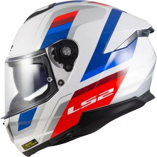 CAPACETE LS2 FF808 STREAM II VINTAGE BRANCO AZUL VERMELHO